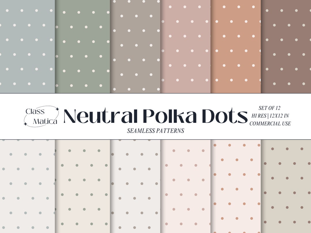Neutral Polka Dots Digital Repeat Seamless Patterns, Set of 12, Free ...