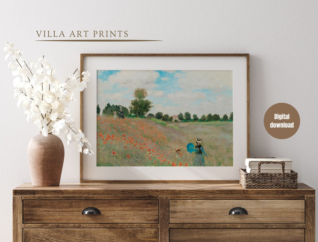 Vintage Spring Landscape Painting, Printabel Spring Countryside Wall ...