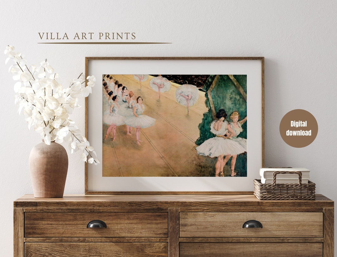 Eclectic Ballet Dancer Art Print, Ballerina Vintage Painting, Printable ...