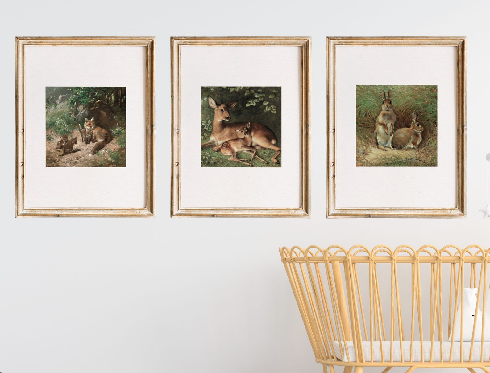 Vintage Woodland Print Set, Vintage Forest Animal Prints, Rustic ...