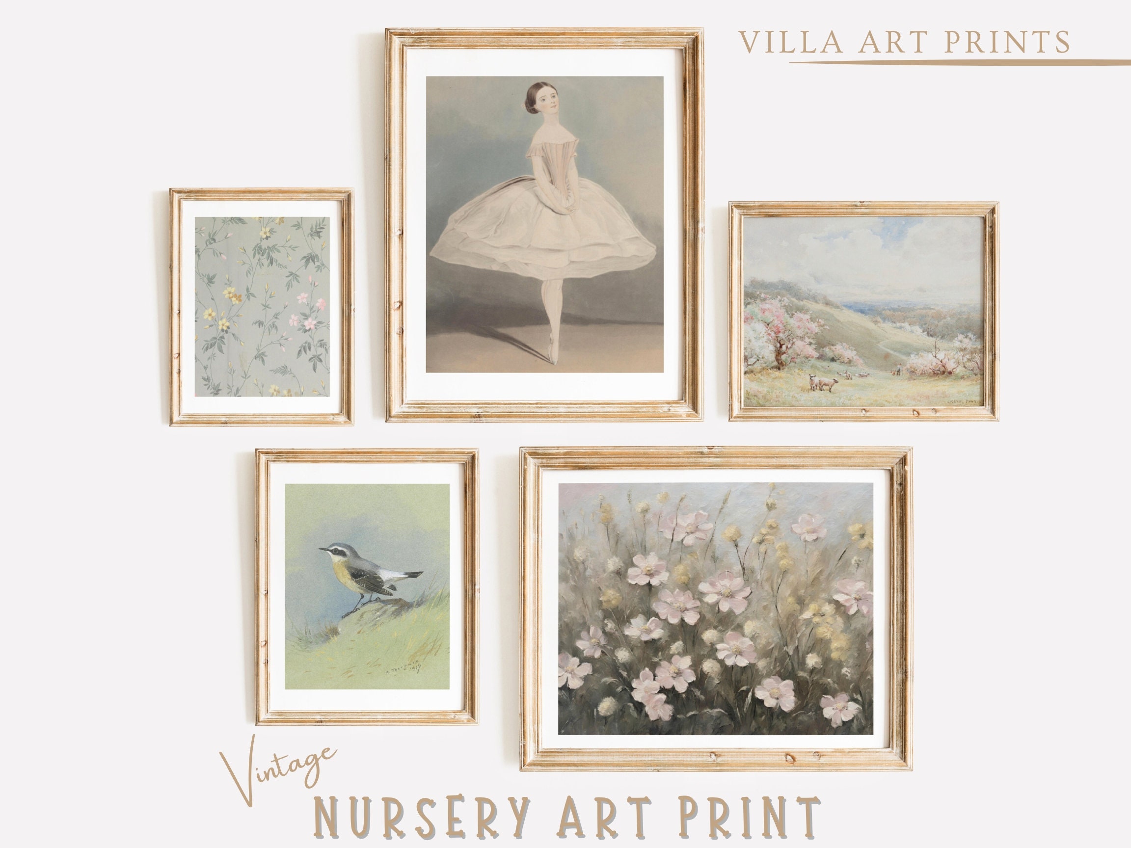 Vintage Nursery Prints Girls Bedroom Décor Printable Nursery Gallery ...