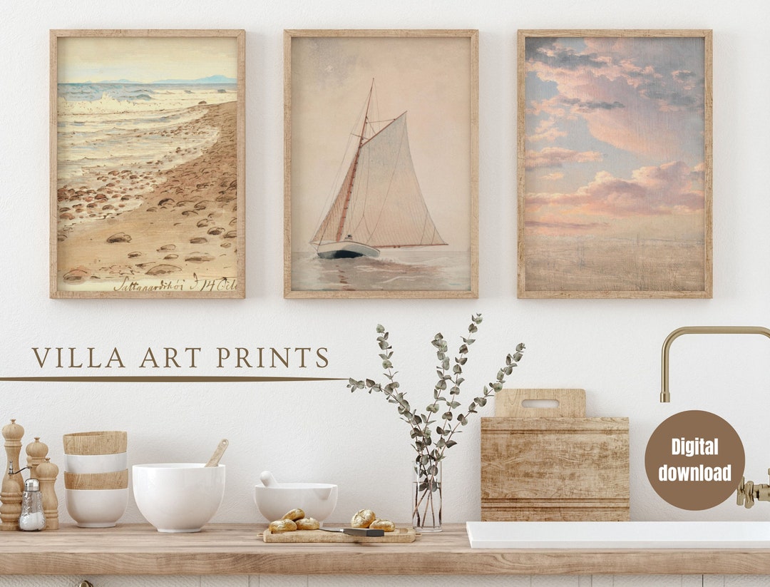 Printable Vintage Nautical Gallery Wall Print Set of 3, Vintage ...