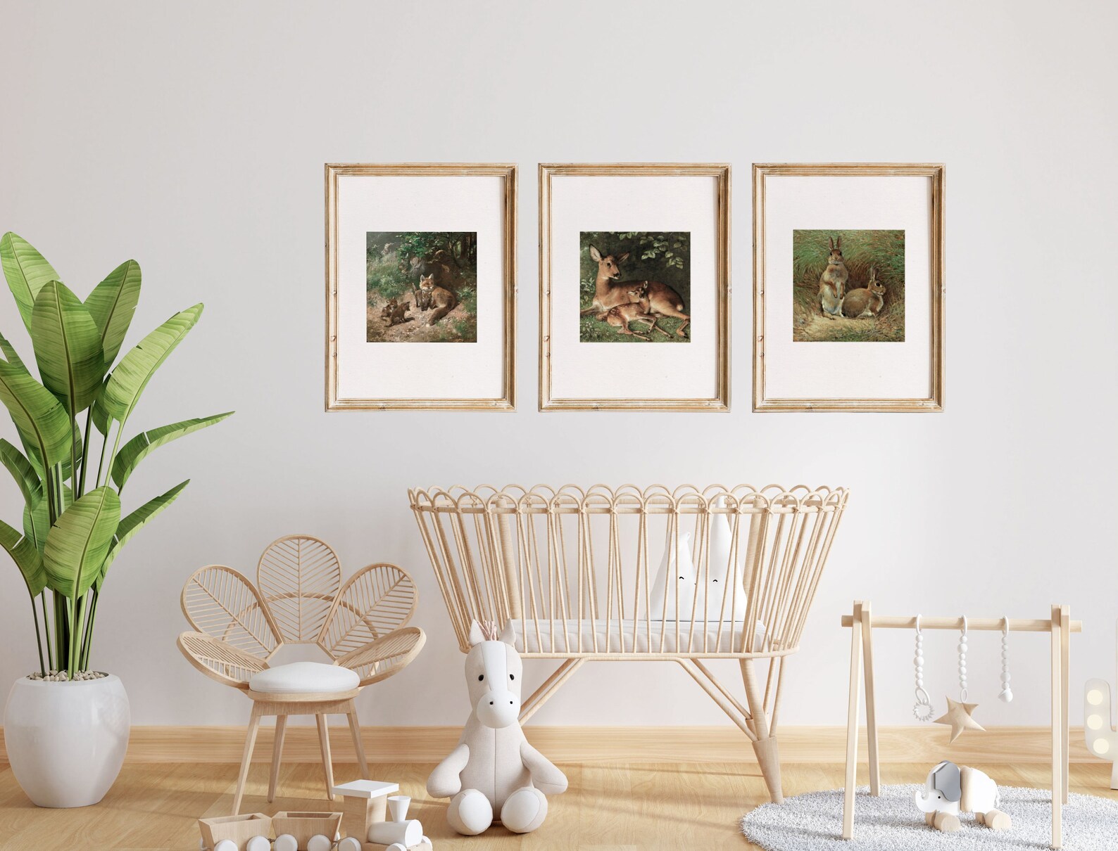 Vintage Woodland Print Set, Vintage Forest Animal Prints, Rustic ...