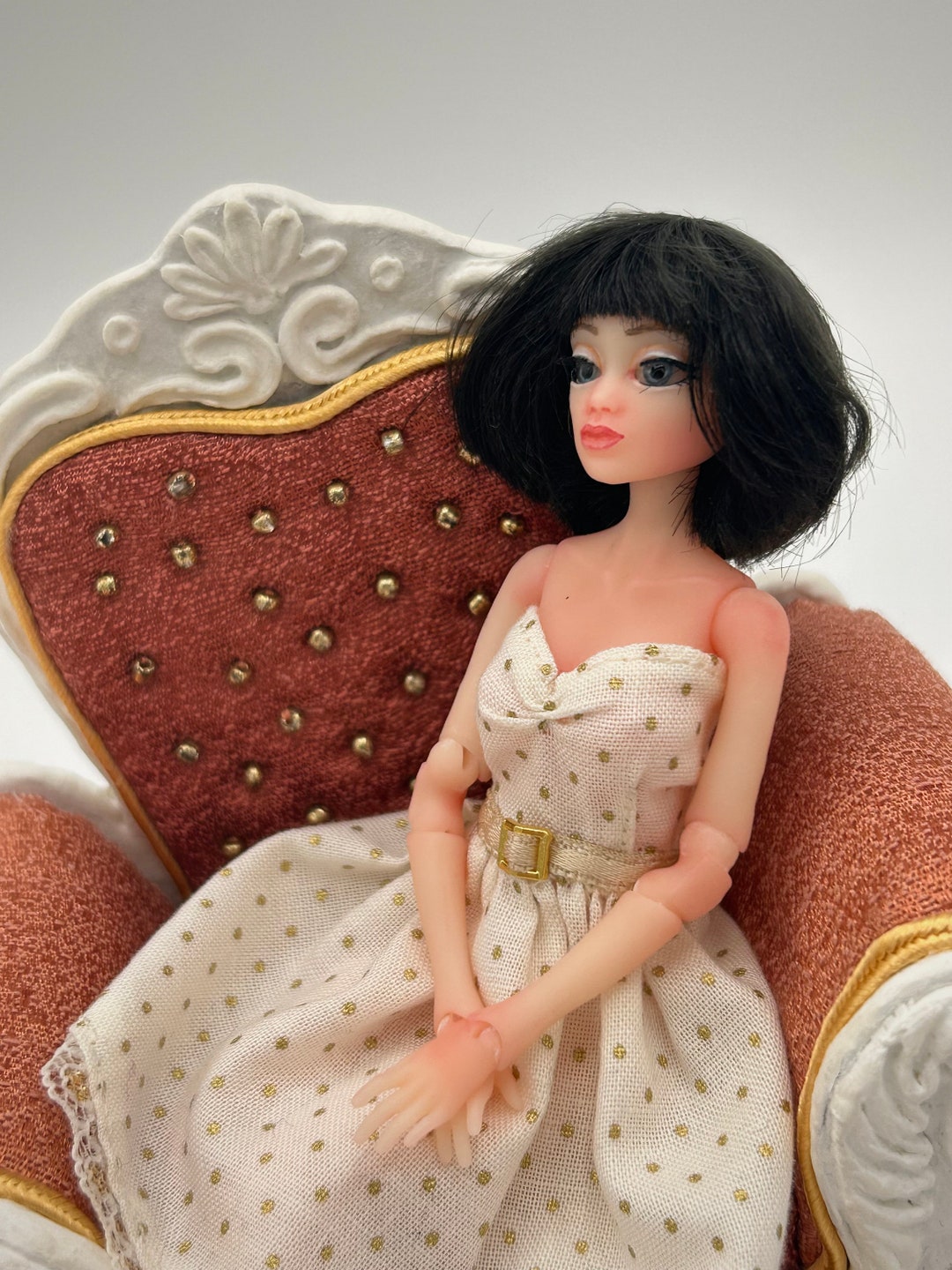 Full Set, Bull Jointed Doll, Miniature Girl for Dollhouse 1/12, BJD ...