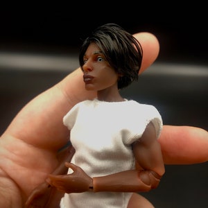 BJD Male Dark Skin Tone With Realistic Eyes, Ball Jointed Doll Boy 1/12 ...