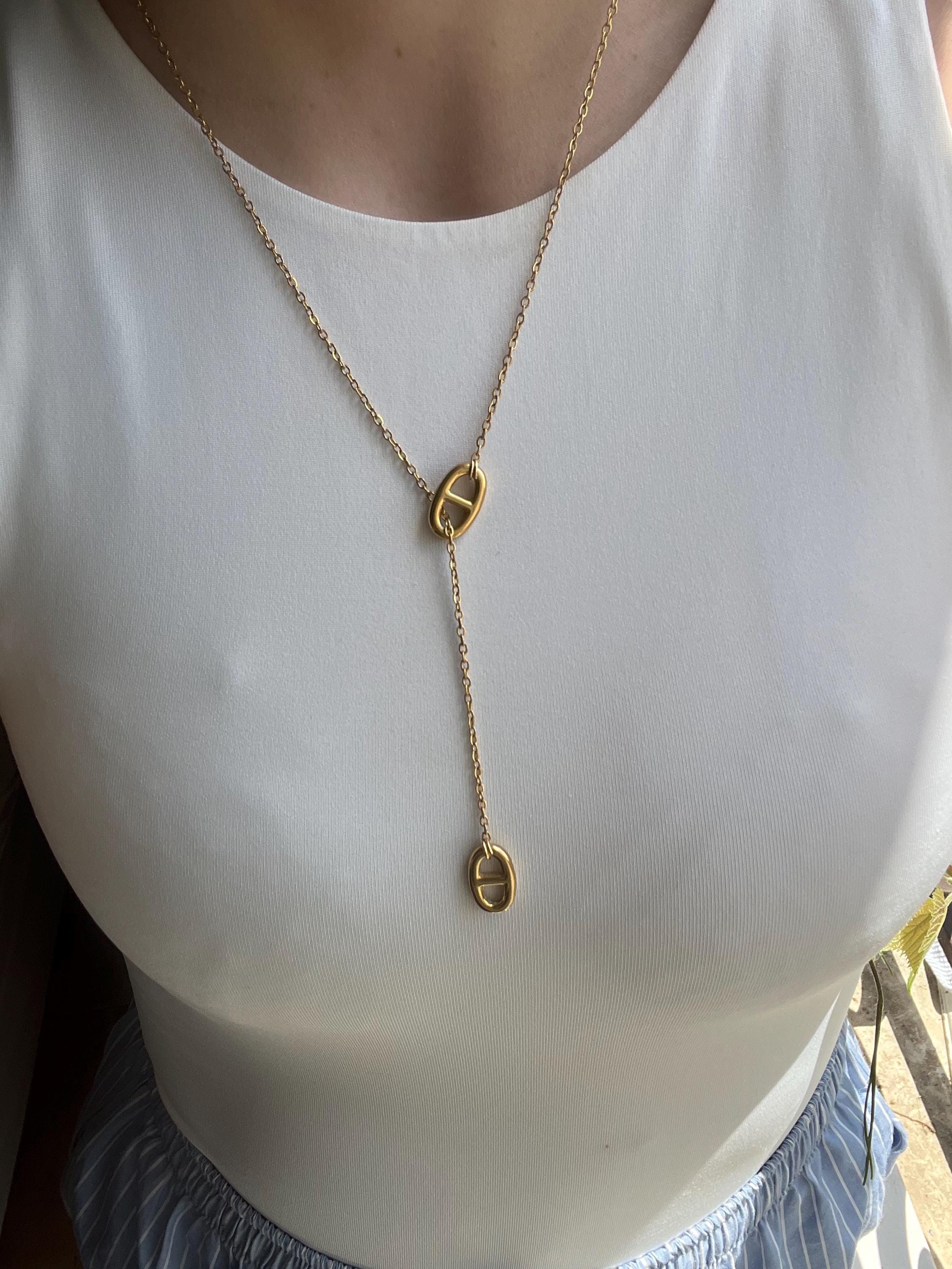 Sautoir maille marine en acier inoxydable - Etsy France