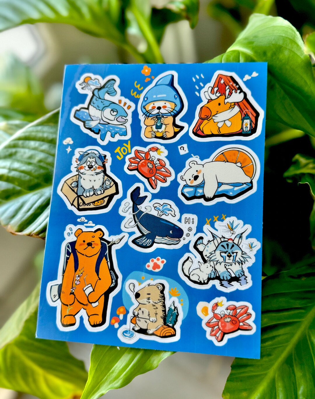 Wildlife Animal Sticker Sheet, Vinyl, Waterproof, Laptop Sticker ...