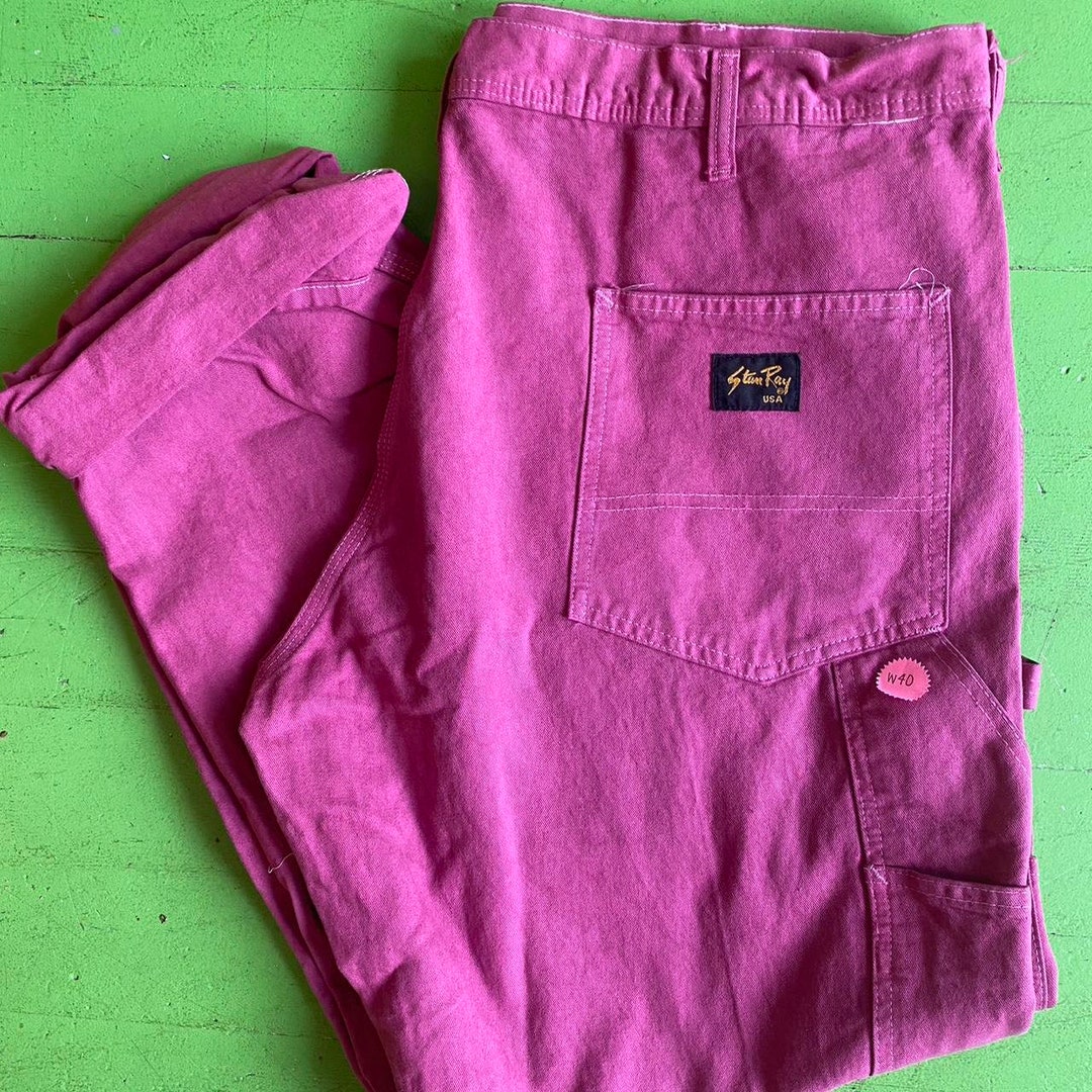 Raspberry Purple-pink Stan Ray Workwear Pants 38" Waist - Etsy