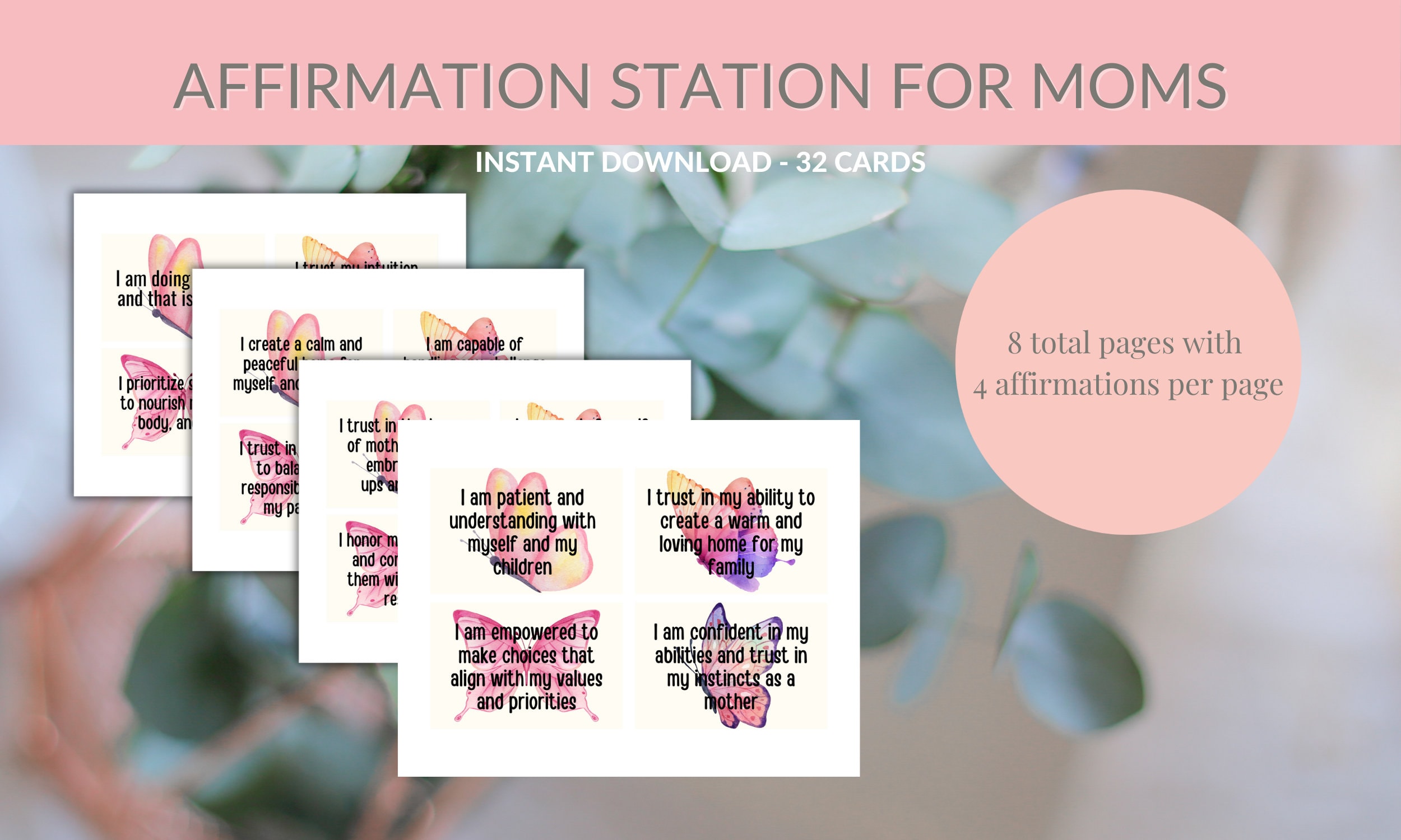 Affirmation Station Cards Positive Quote Flash Cards - Etsy
