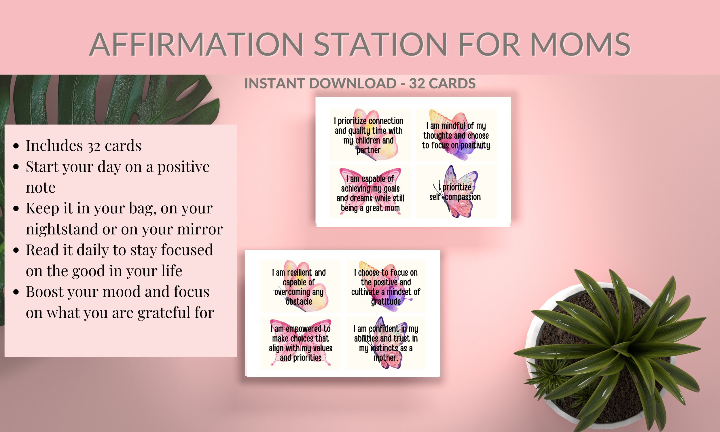 Affirmation Station Cards Positive Quote Flash Cards - Etsy