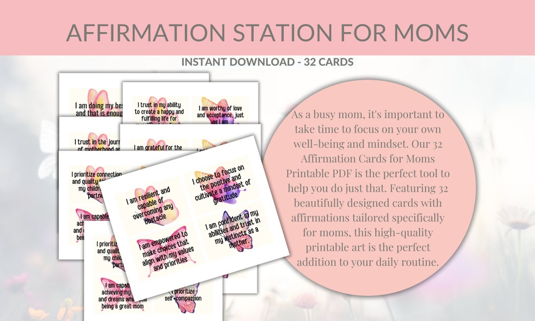 Affirmation Station Cards Positive Quote Flash Cards - Etsy