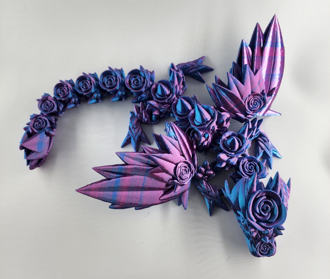 3D Printed Rose Dragon - Etsy