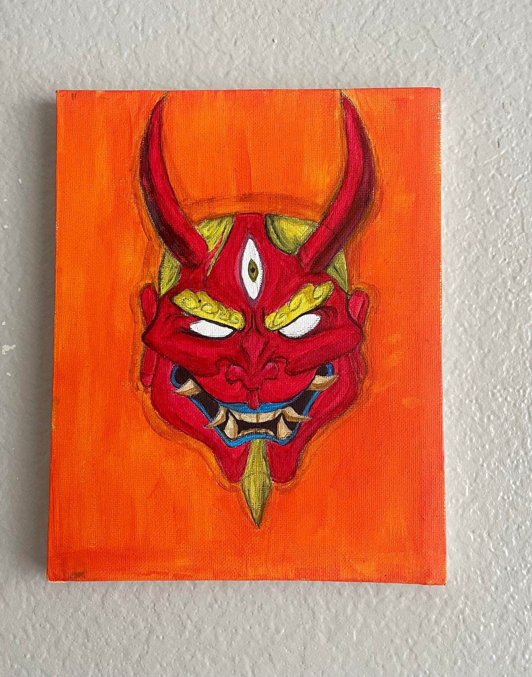 Canvas Art, Japanese Oni Mask, Anime Art, Japanese Art, Wall Art ...