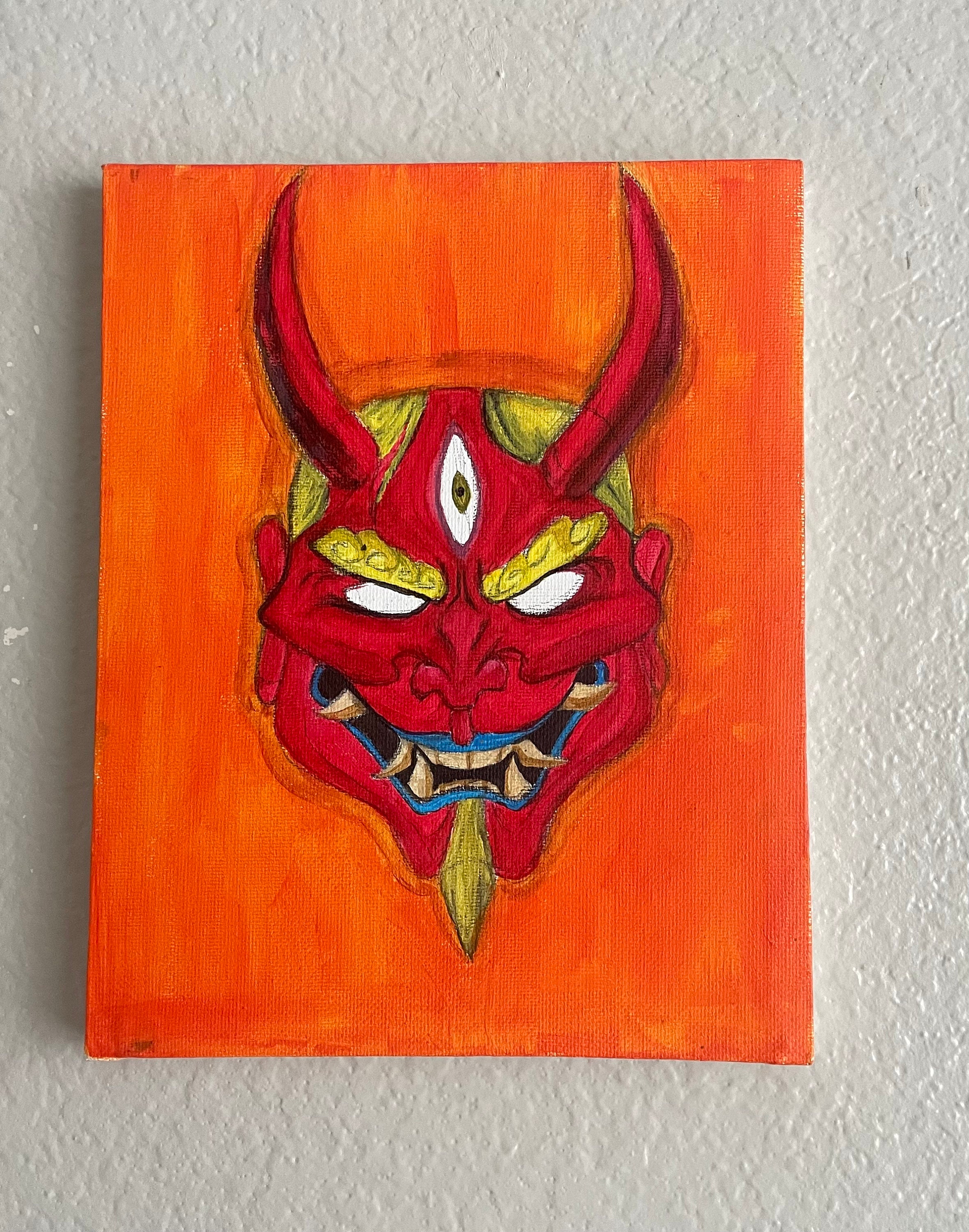 Canvas Art, Japanese Oni Mask, Anime Art, Japanese Art, Wall Art ...