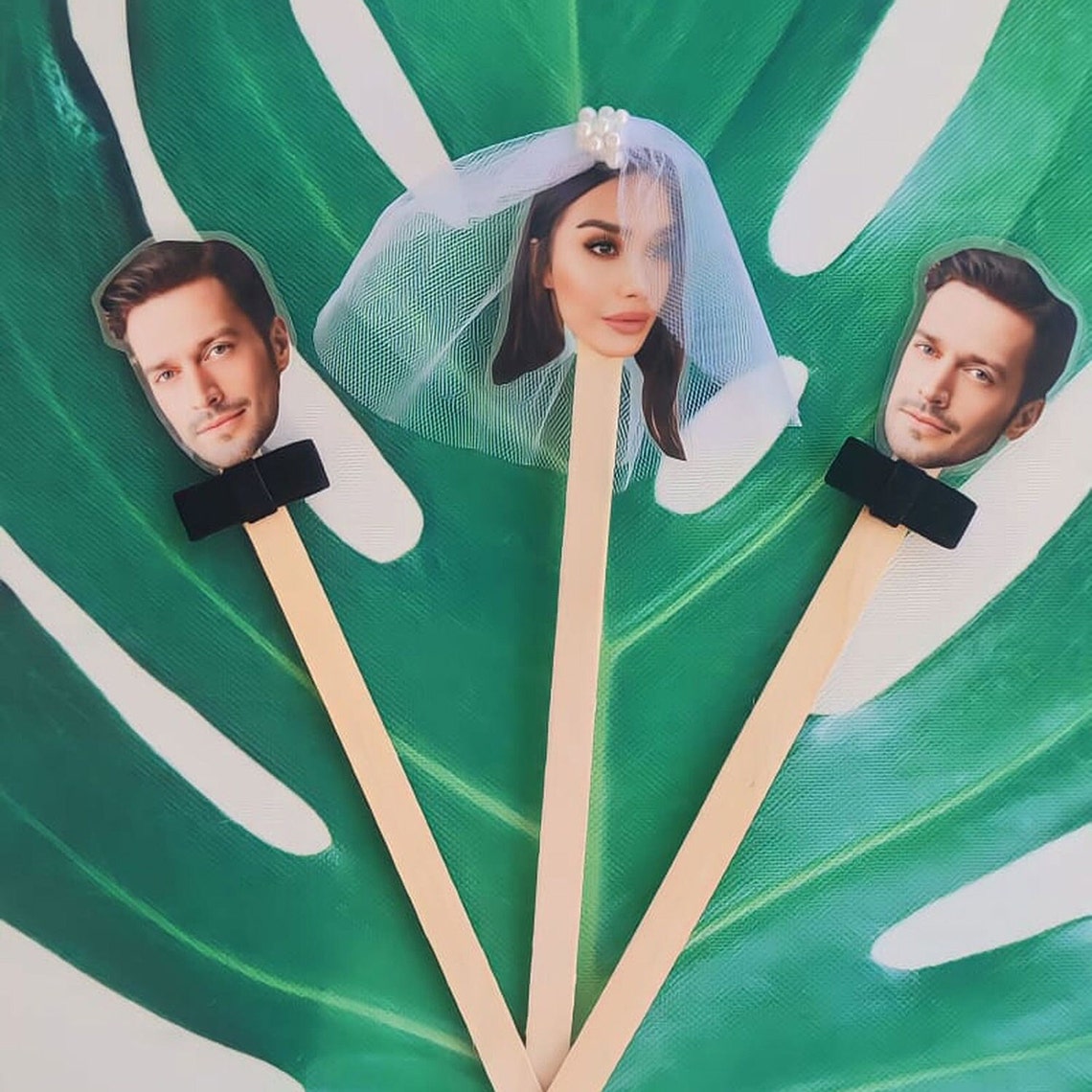 Wedding Custom Facial Drink Mixers,personalized 3D Bow Tie and Veil ...