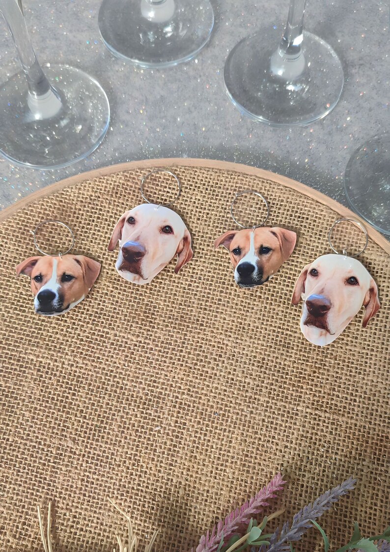 My Dog's Face Custom Photo Wine Charms Your Dog Cat - Etsy