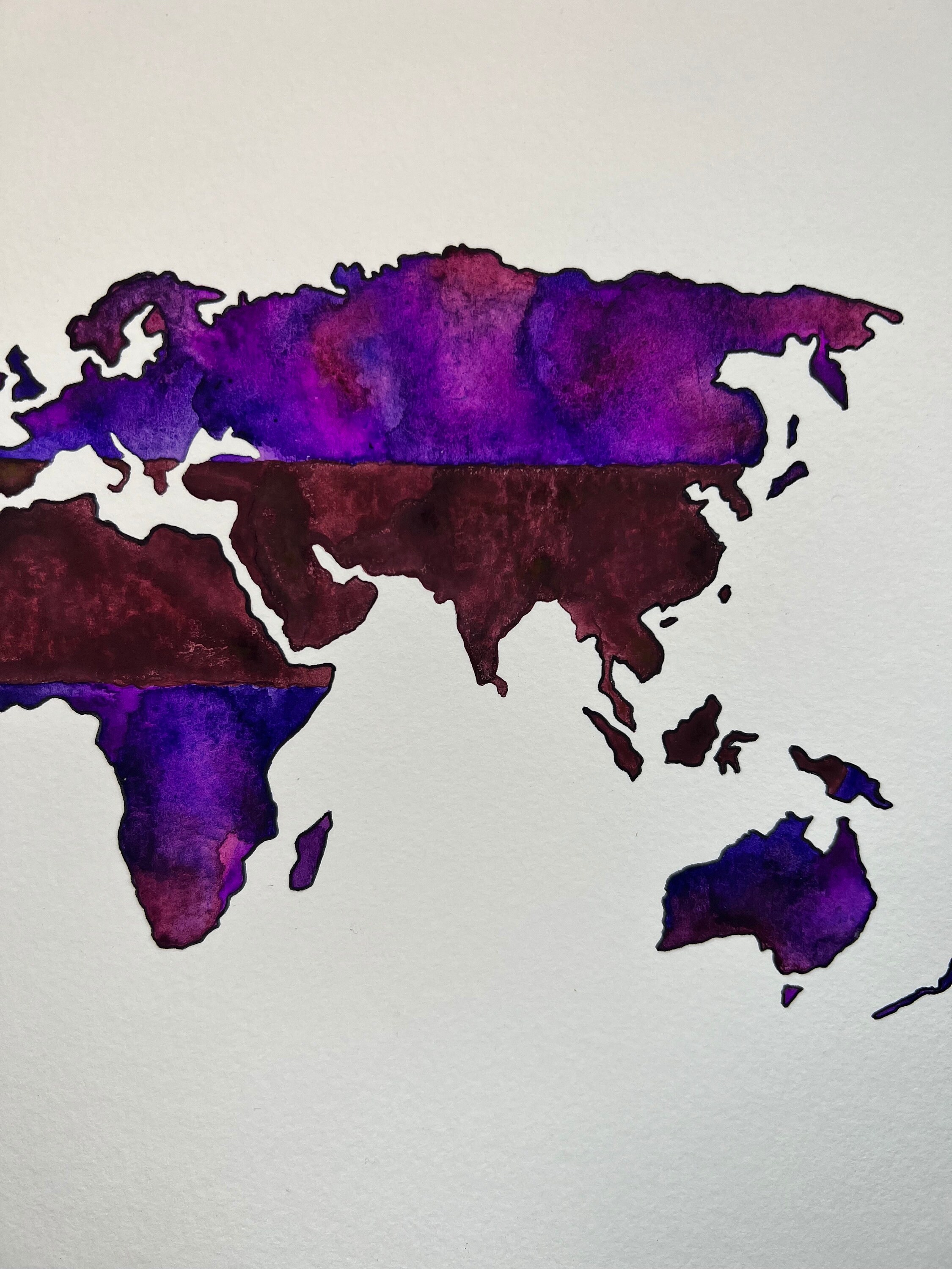 10/40 Window Watercolor World Map NOT A PRINT Original - Etsy