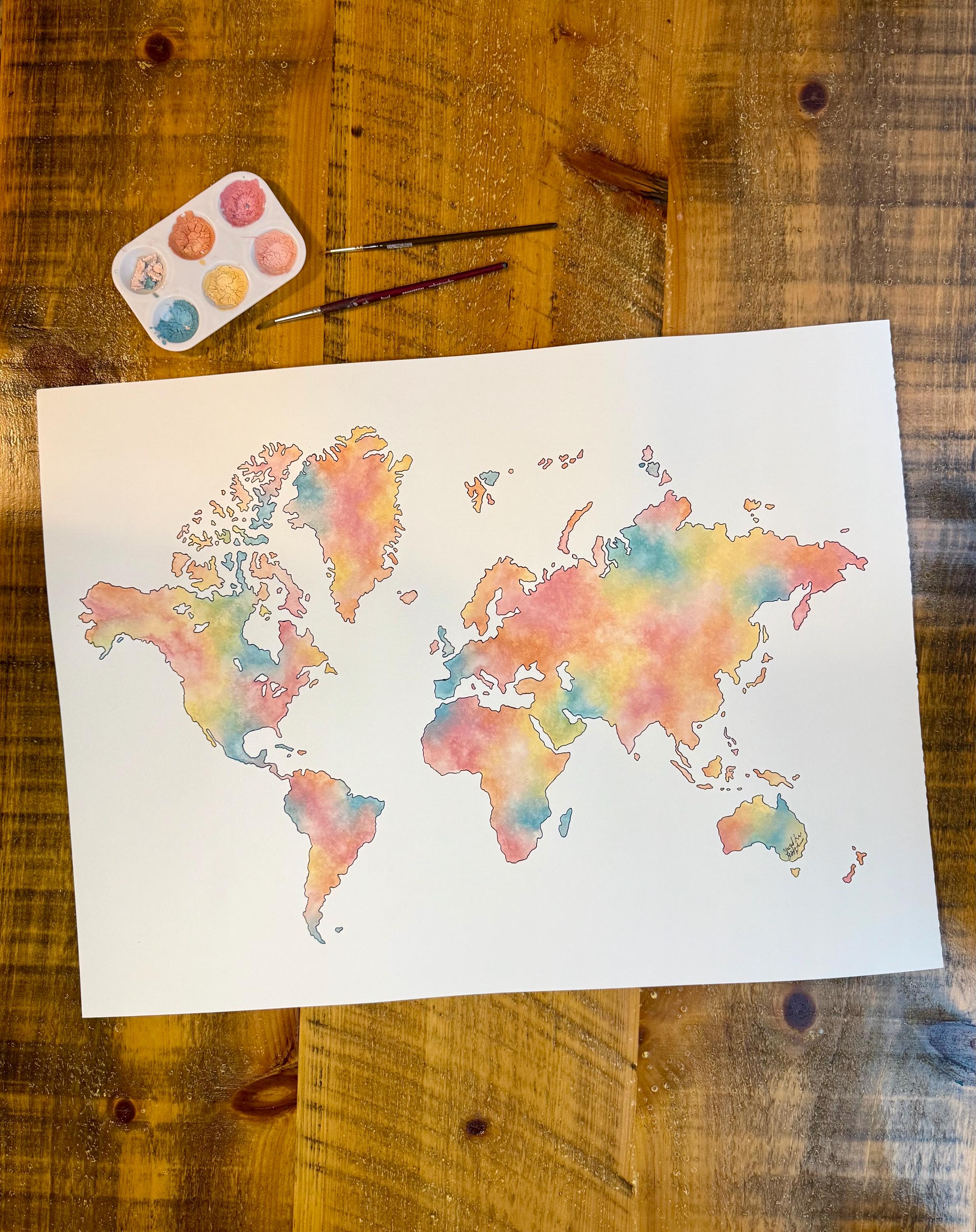 World Map Drawing Tumblr