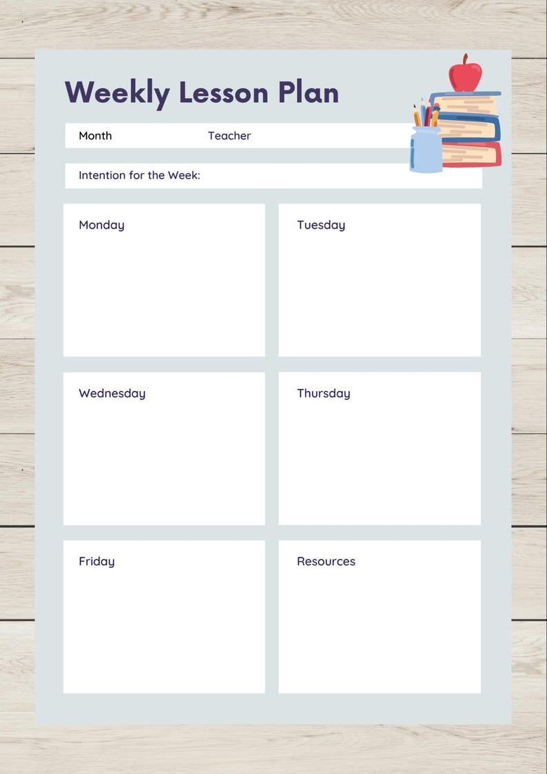 Weekly Lesson Plan - Etsy
