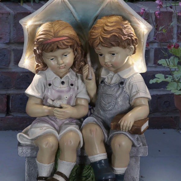 Solar Boy and Girl Statue - Etsy