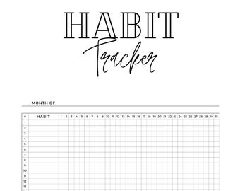 Monthly Habit Tracker - Etsy