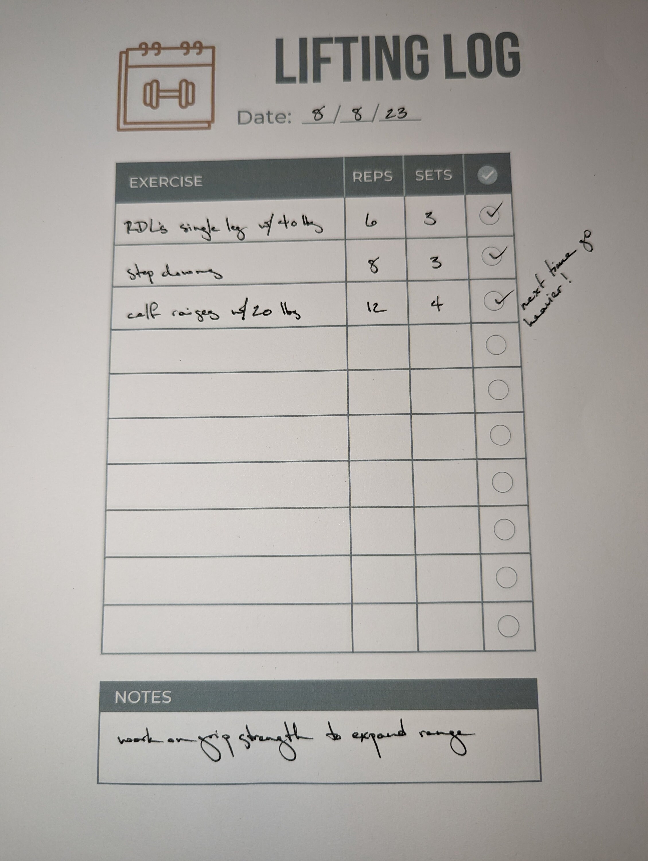 Strength Training Tracker, Lifting Log, Weight Lifting Planner ...