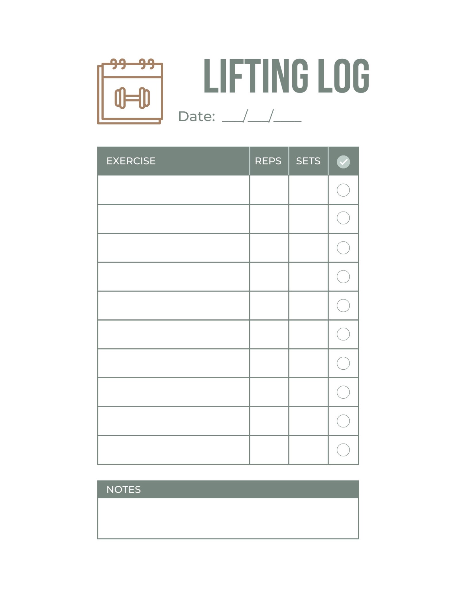 Strength Training Tracker, Lifting Log, Weight Lifting Planner ...