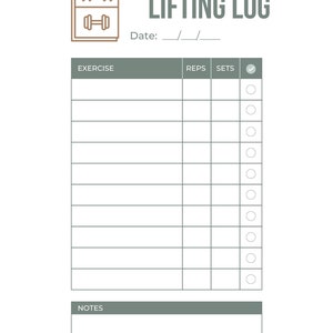 Strength Training Tracker, Lifting Log, Weight Lifting Planner ...