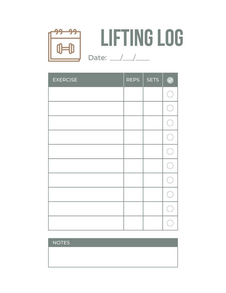 Strength Training Tracker, Lifting Log, Weight Lifting Planner ...