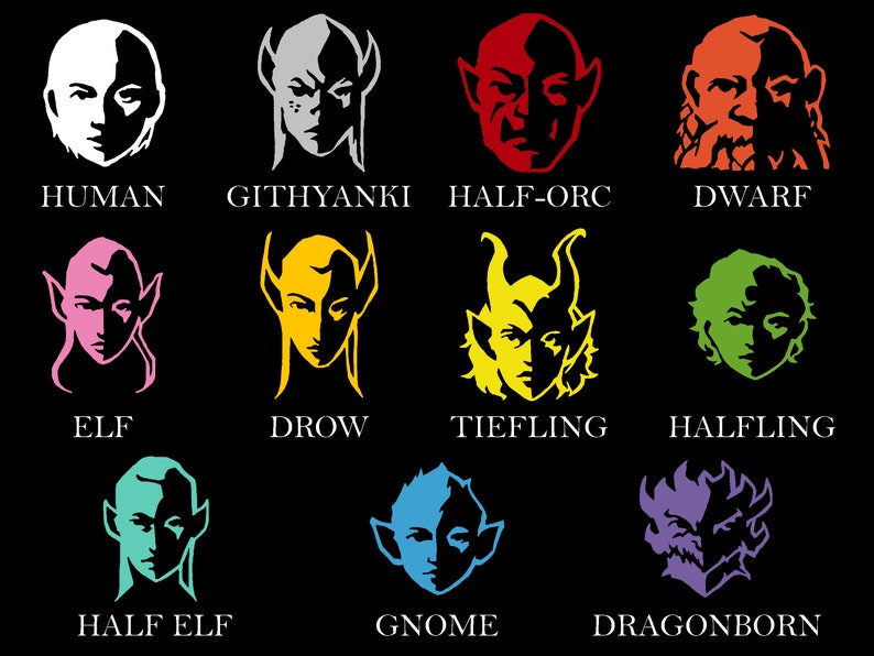 Baldurs Gate 3 Race Sticker Pack - Baldur Gate 3 Decal Pack - PC ...