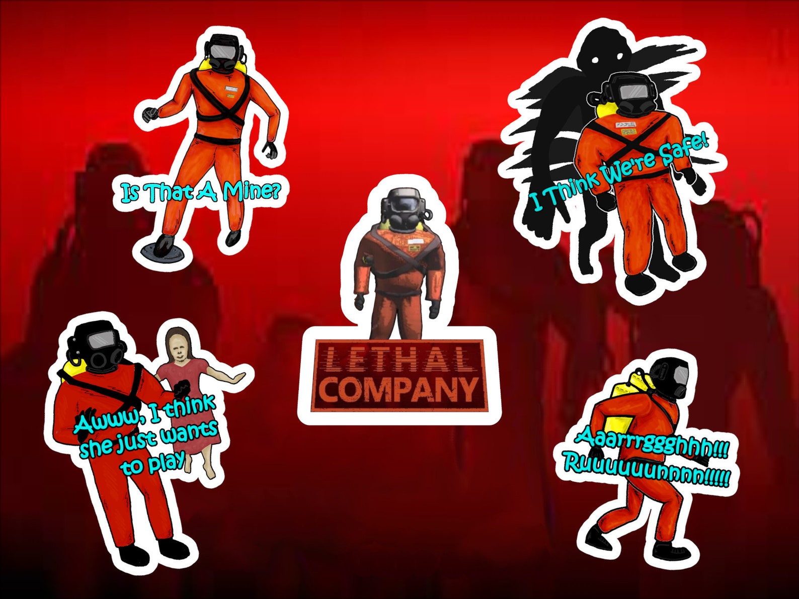 Lethal Company Waterproof Stickers PC Laptop Phone Notebook Gamer Gift ...