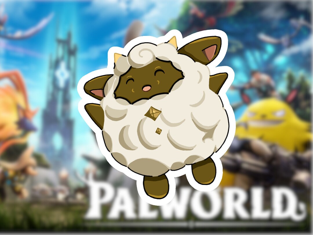 Cute Palworld Lamball Waterproof Stickers Phone Notebook Laptop PC ...