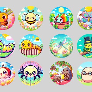 Cute Kawaii Bug Sticker Pack Set of 12 Stickers Waterproof Phone ...