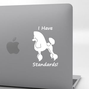 Standard Poodle Decal, Car Decal, Car Sticker, Bumper Sticker, Laptop ...