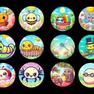 Cute Kawaii Bug Sticker Pack Set of 12 Stickers Waterproof Phone ...