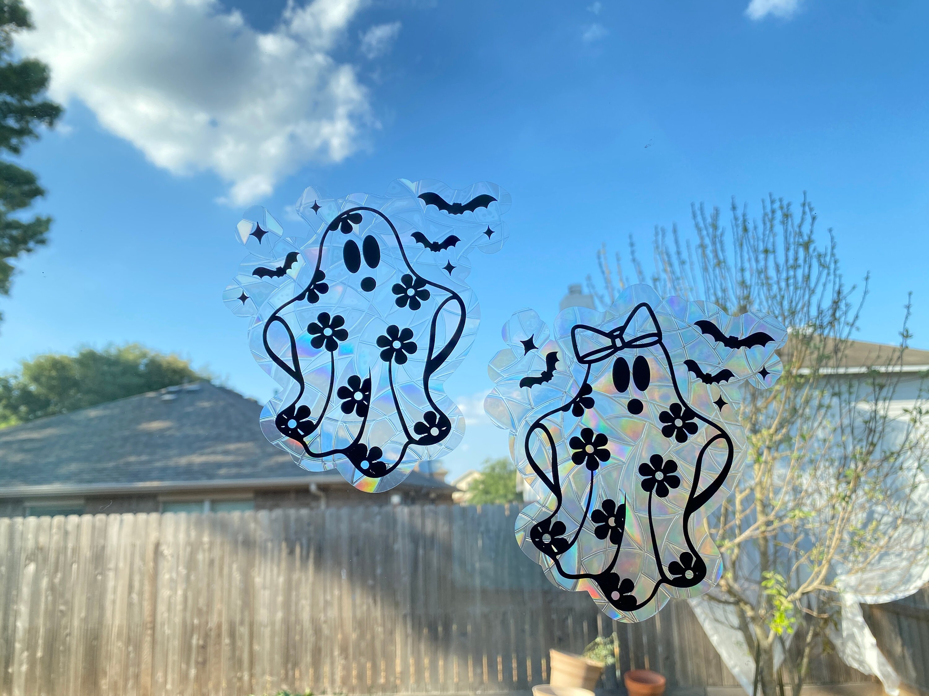 Ghost Suncatcher Window Cling Decal Halloween Mr & Mrs Ghost - Etsy