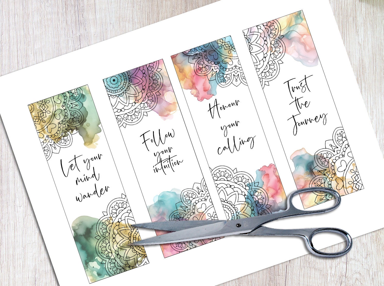 Mandala Wisdom Bookmarks - Set of 4 Printable Book Markers With ...