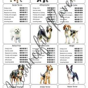 Dog Breeds - Printable Educational Dog Breed Cards - 72 Breeds - Learn ...