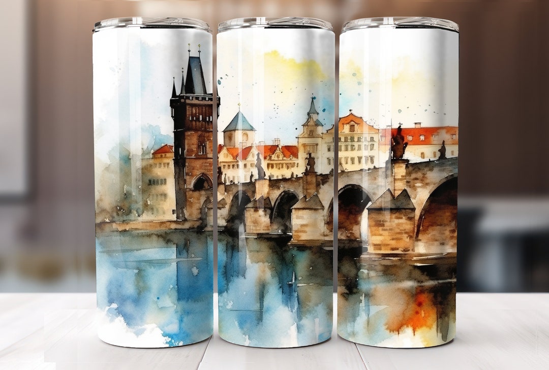 Prague Old City - 20 Oz Sublimation Tumbler Wrap Design, Instant ...