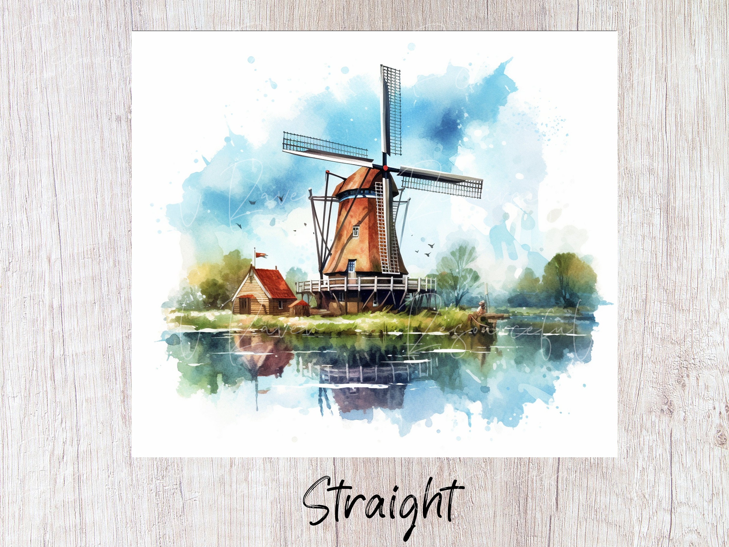 Holland Windmill - 20 Oz Sublimation Tumbler Wrap Design, Instant ...