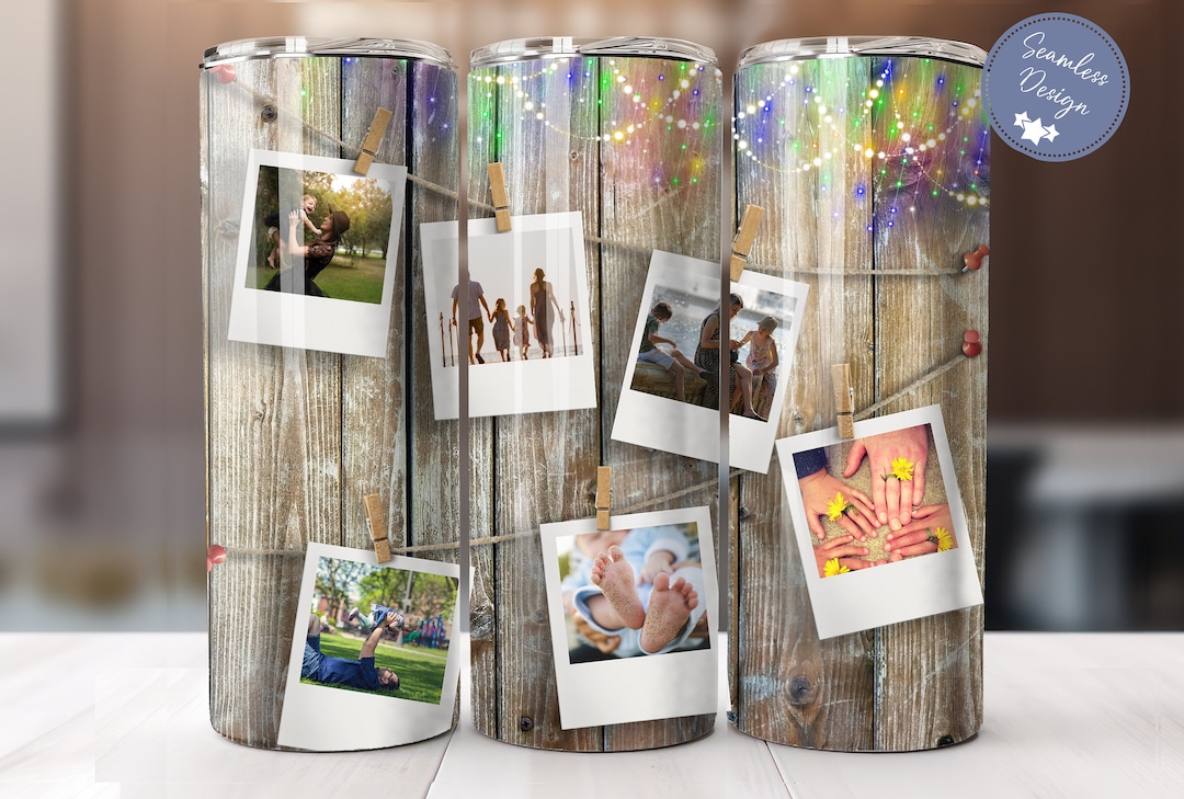 Light String Custom Photo Tumbler Wrap for Couples or Family - Polaroid ...