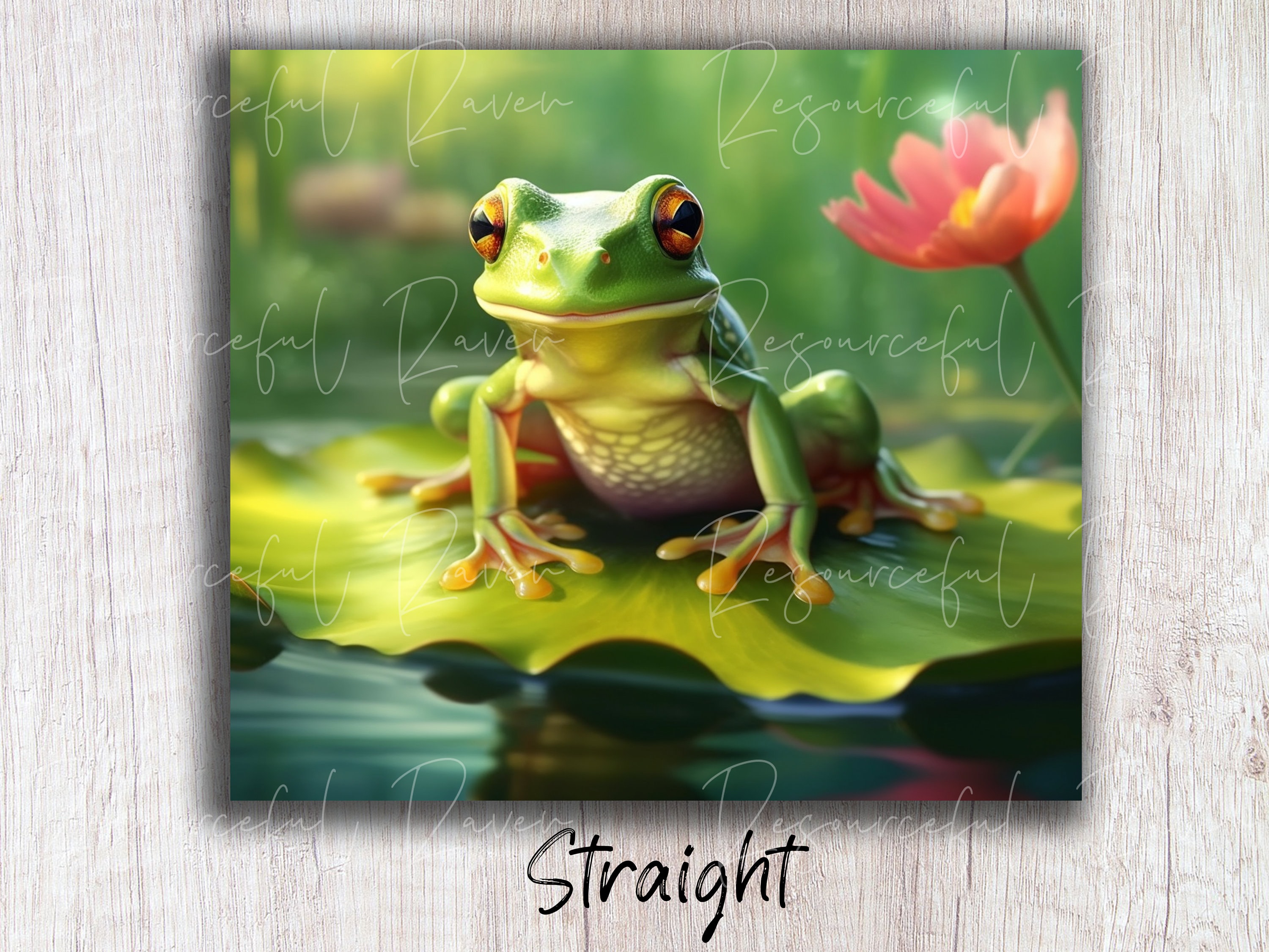 Realistic Cute Frog - 20 Oz Sublimation Tumbler Wrap Design, Instant ...