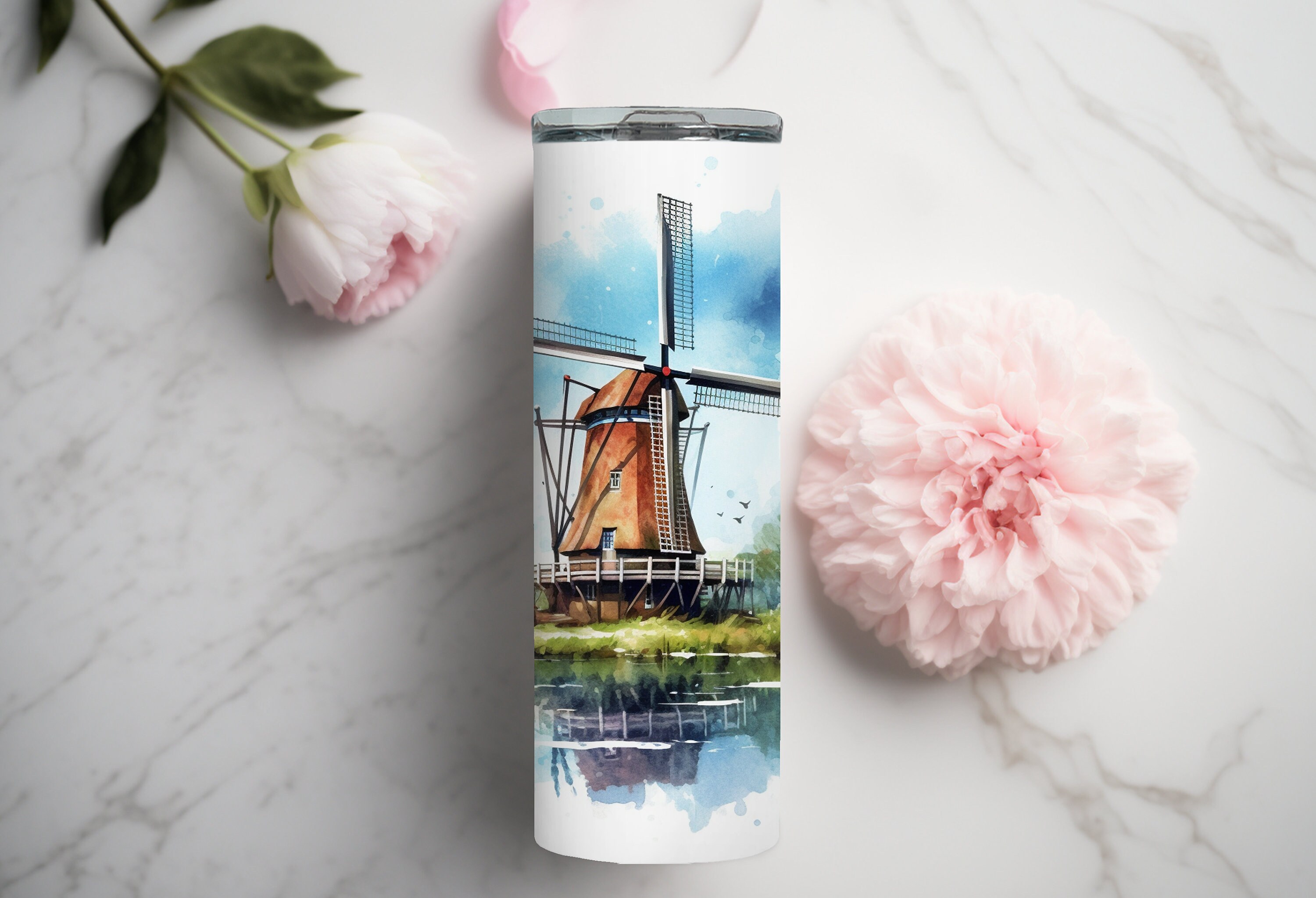 Holland Windmill - 20 Oz Sublimation Tumbler Wrap Design, Instant ...