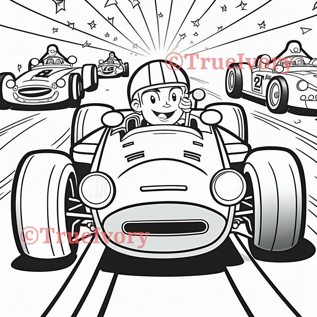 Race Car Driver Coloring Page
