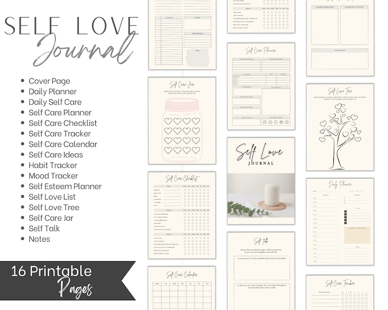 Self Love Journal, Self Love Printable, Mental Health Journal, Wellness ...