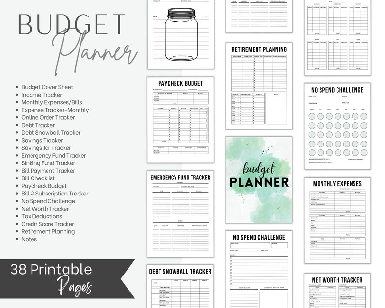 Printable Budget Planner I Budget and Financial Planner I Budget ...