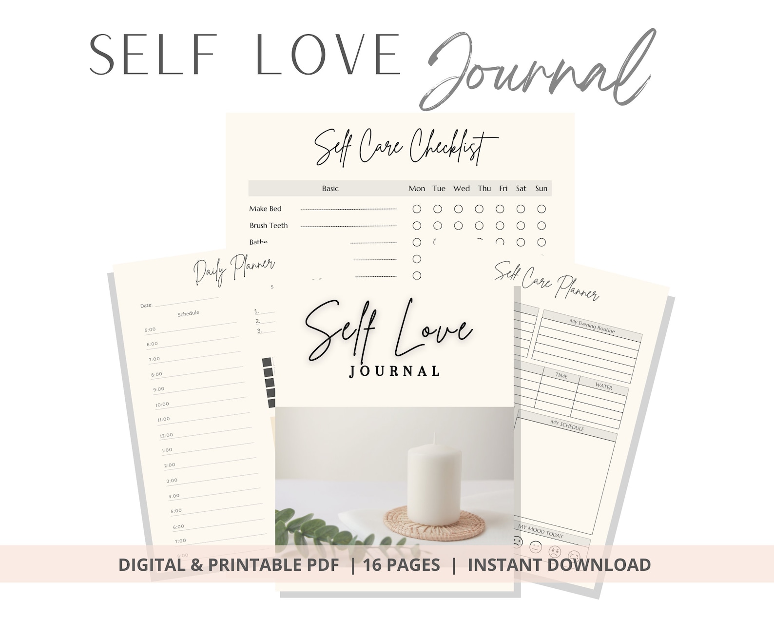 Self Love Journal, Self Love Printable, Mental Health Journal, Wellness ...
