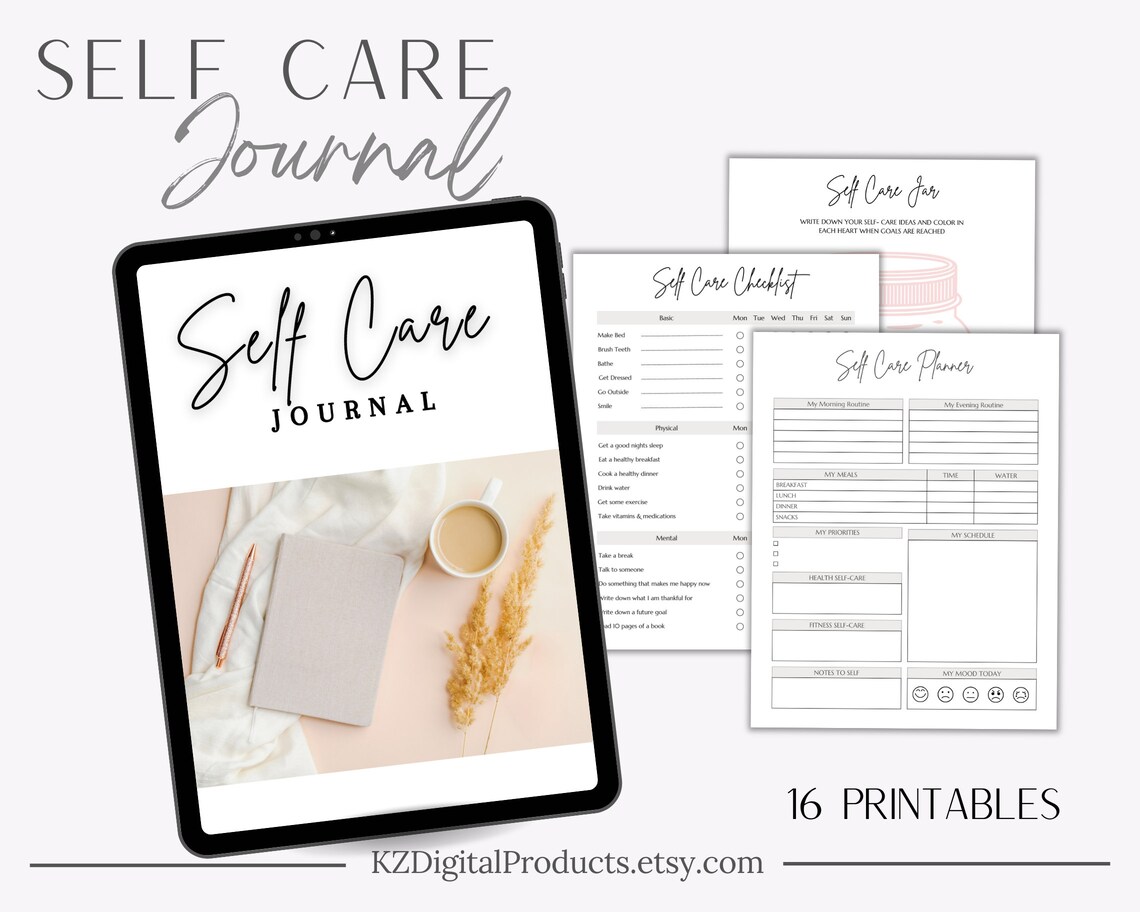 Self Care Journal, Self Care Printable, Mental Health Journal, Wellness ...