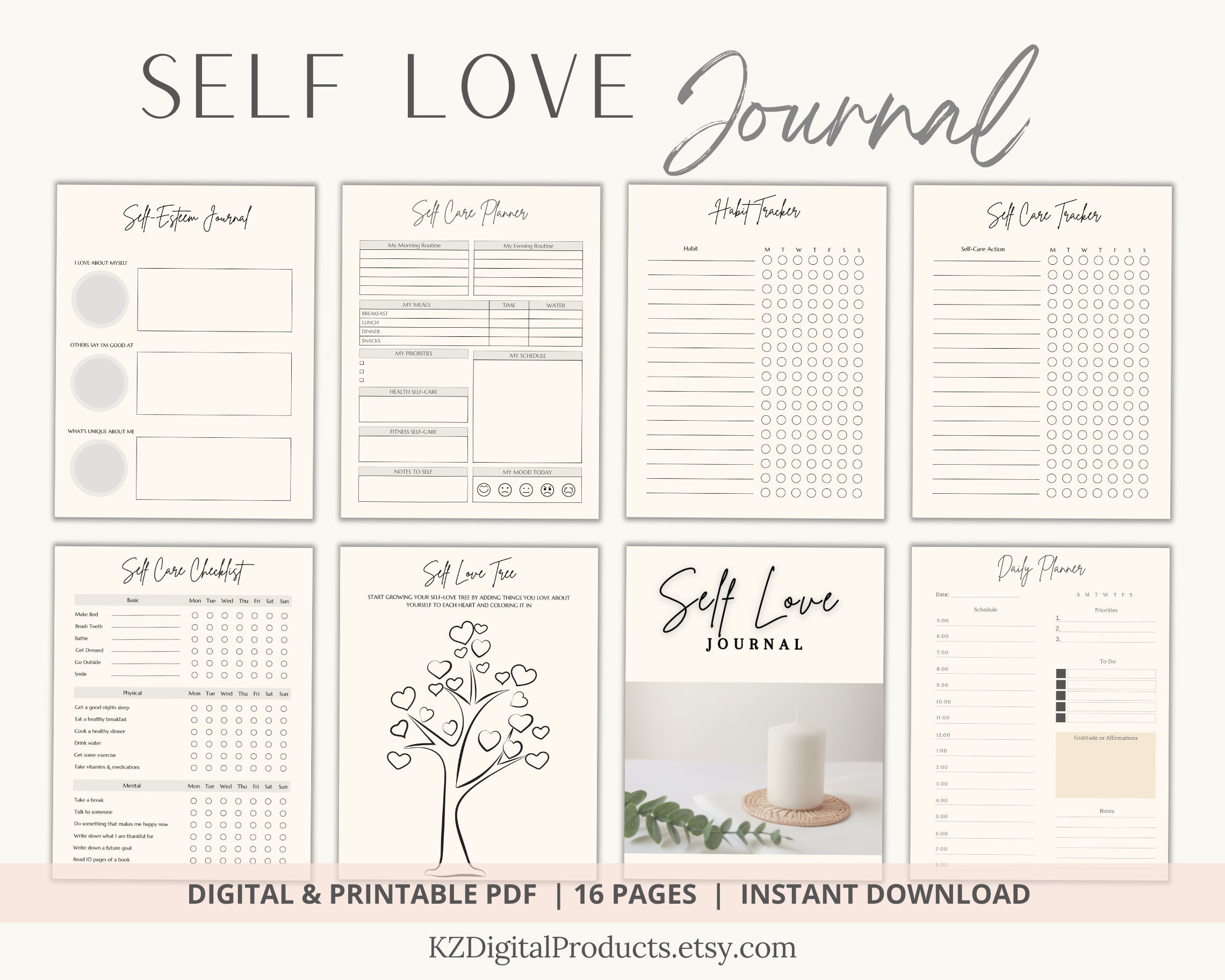 Self Love Journal, Self Love Printable, Mental Health Journal ...