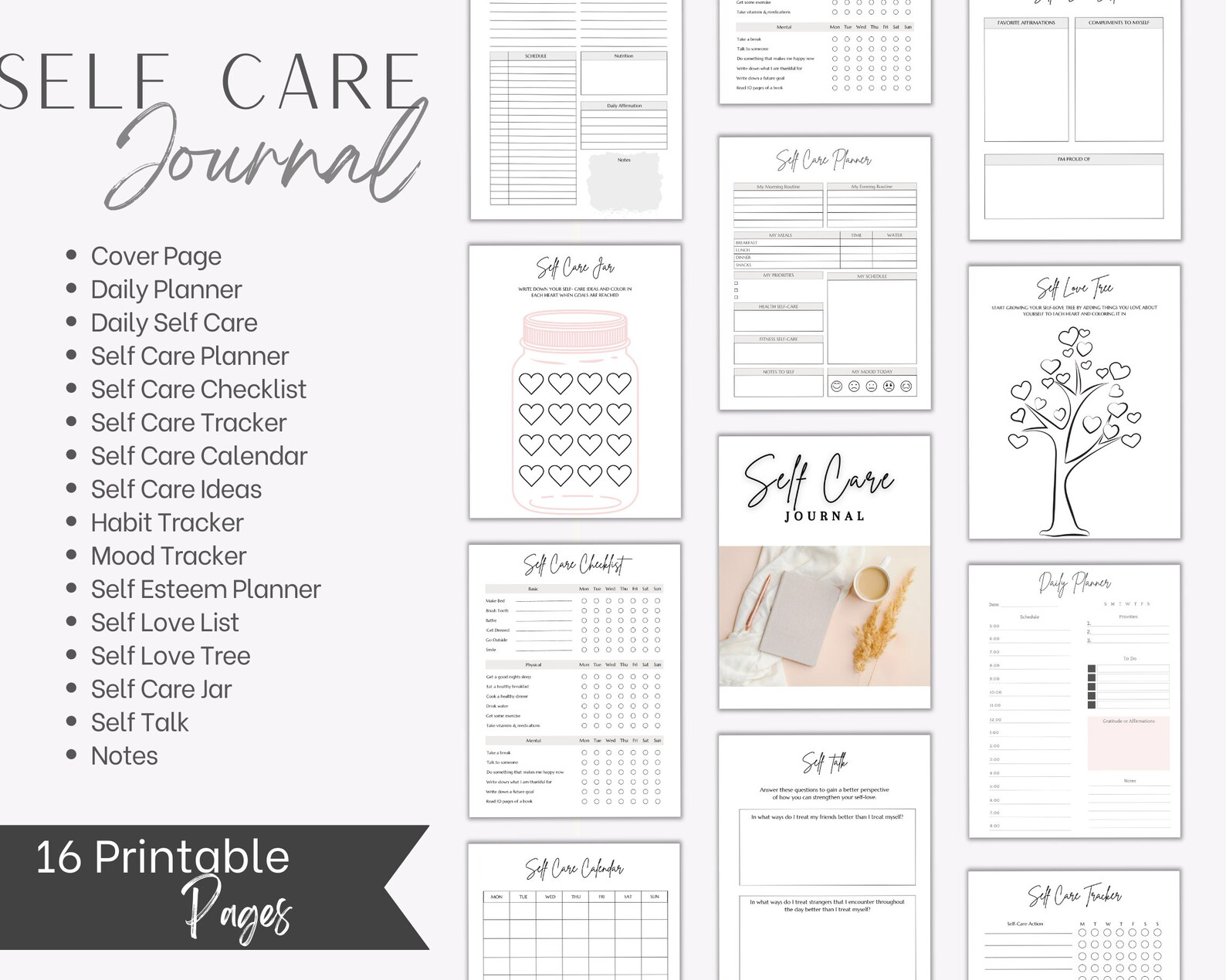 Self Care Journal, Self Care Printable, Mental Health Journal, Wellness ...